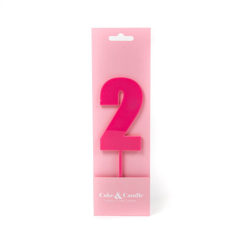 Mega NUMBER 2 Cake Topper PINK Bake Group